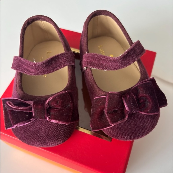 kate spade | Shoes | Kate Spade Velvet Mary Jane Baby Shoes With Bow ...